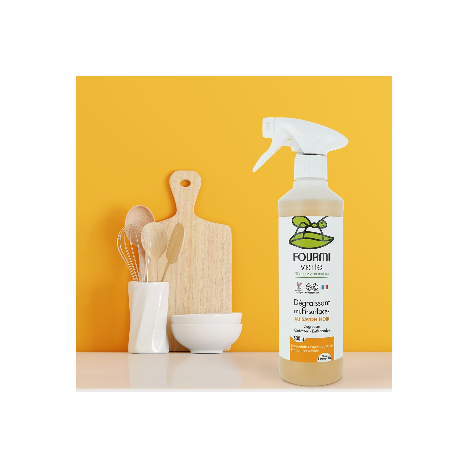 Spray dégraissant multi-surfaces savon noir 500ml - Fourmi verte