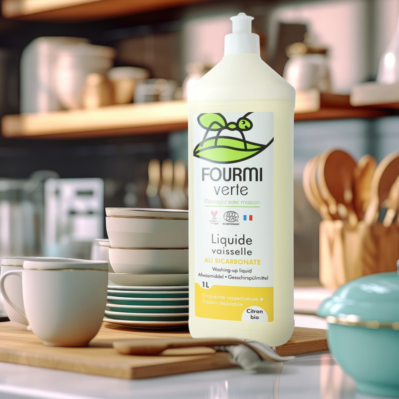 Liquide vaisselle bicarbonate et citron 1L - Fourmi verte