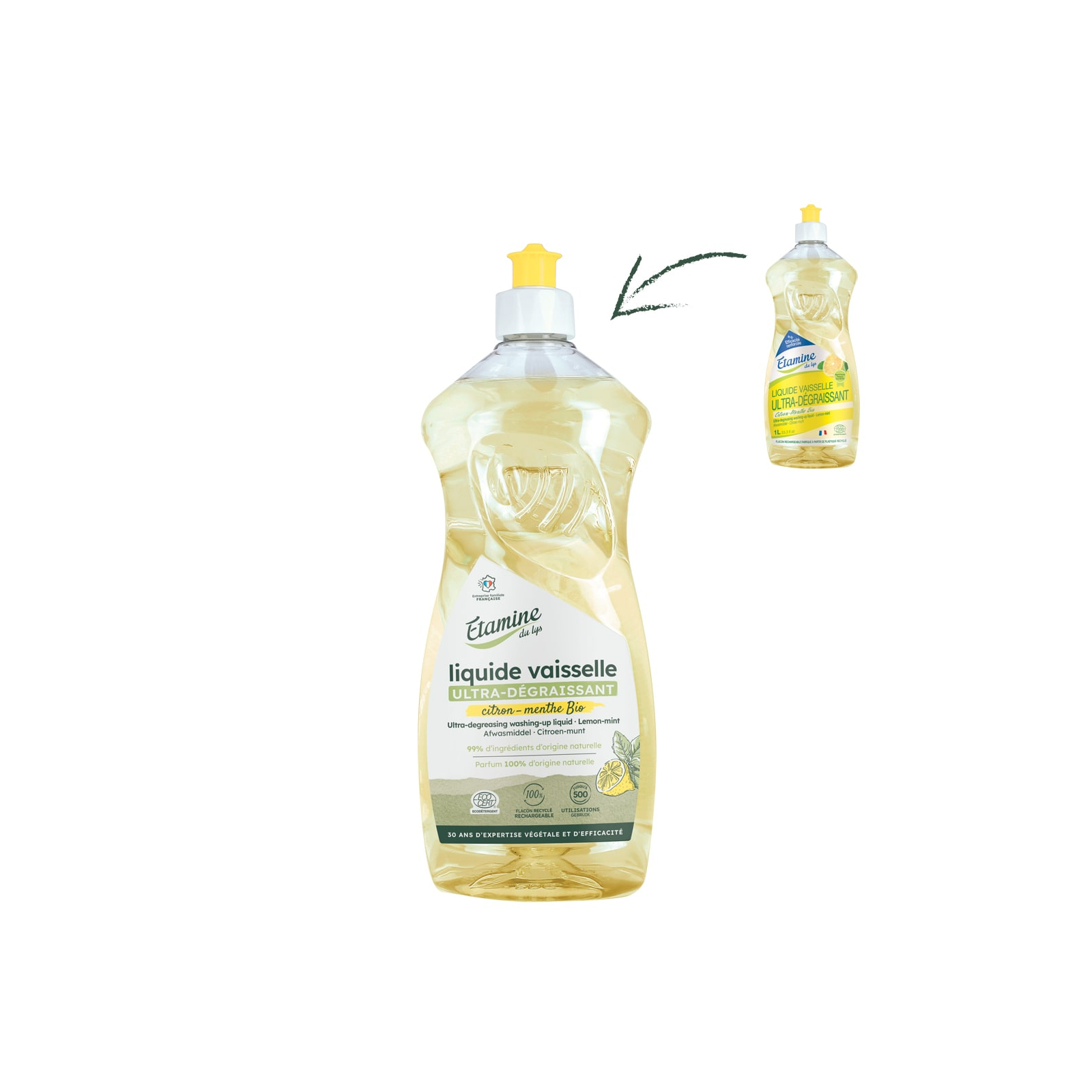 Liquide vaisselle citron menthe 1L - Etamine du lys