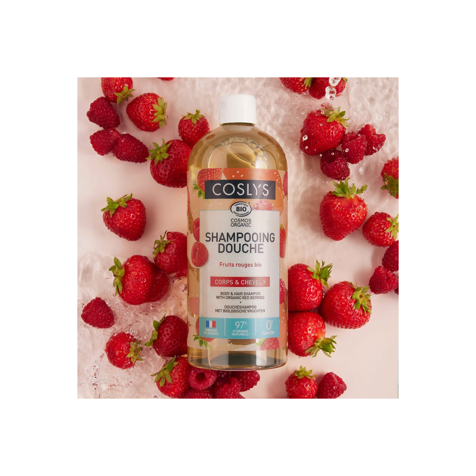 Shampooing douche fruits rouges 750ml - Coslys