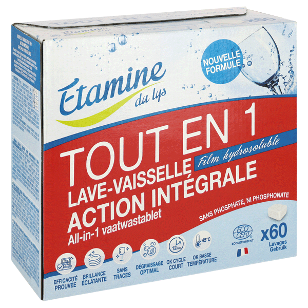 Tablettes lave-vaisselle tout en 1 x60- Etamine du lys