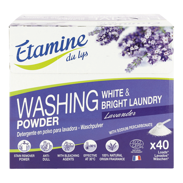 Lessive poudre lavandin 2kg - spécial blanc - Etamine du lys