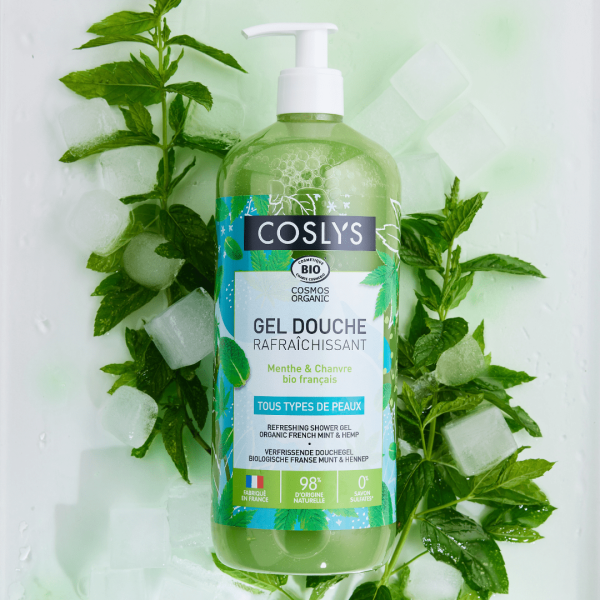 Gel douche rafraichissant menthe chanvre 1L - Coslys