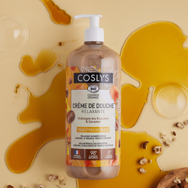 Crème de douche relaxante châtaigne caramel 1L - Coslys